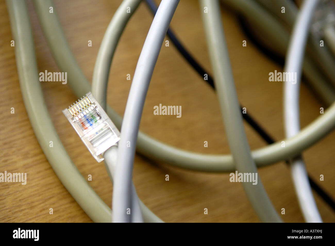cables wire internet connection colour color horizontal Stock Photo - Alamy