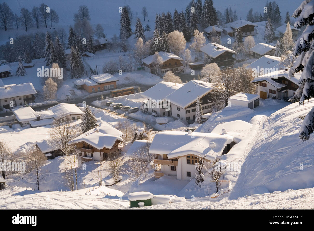 Kitzbuehel, village, houses Stock Photo - Alamy