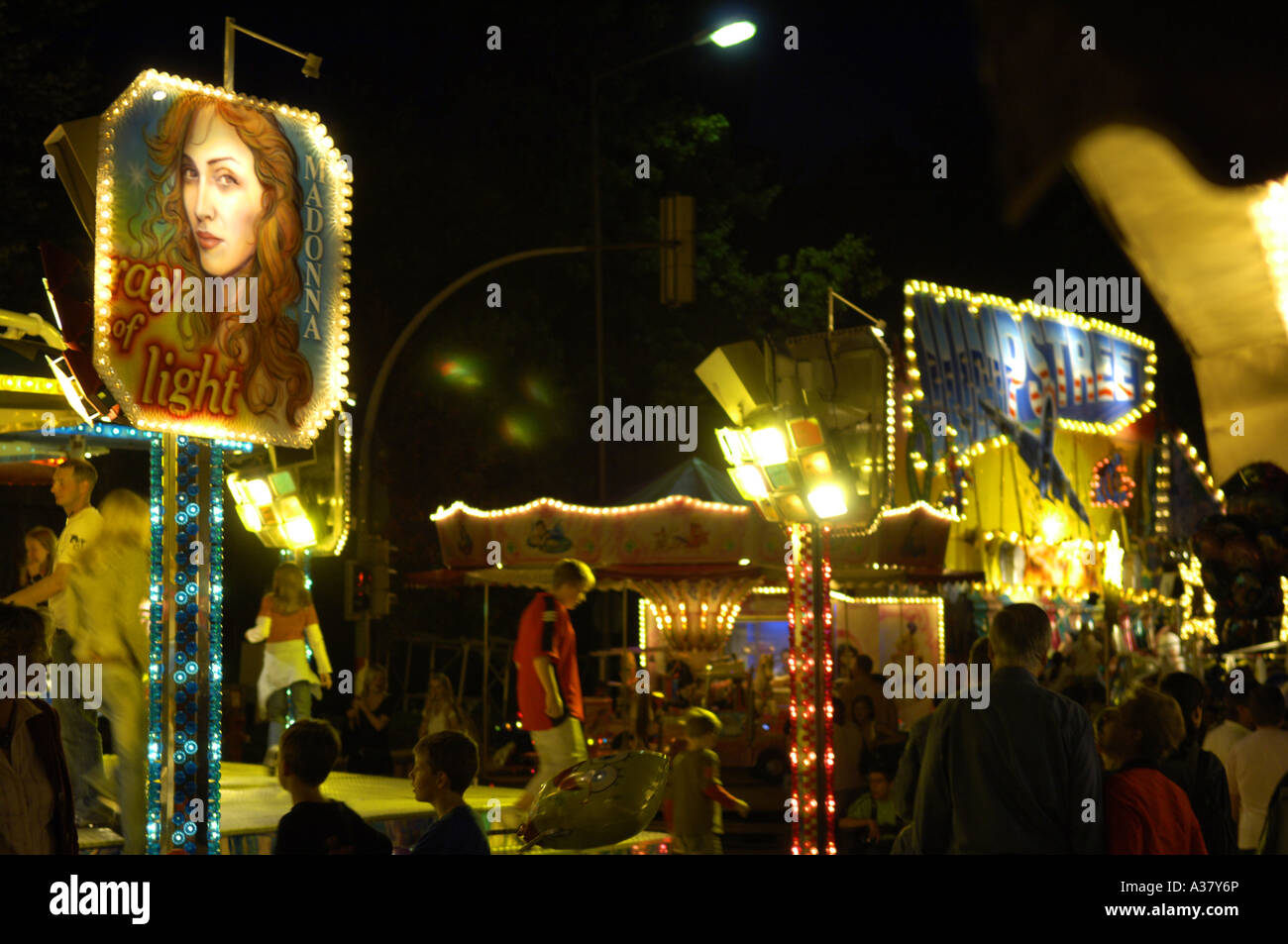 german germany deutsch deutschland fairground fair carnival night ...