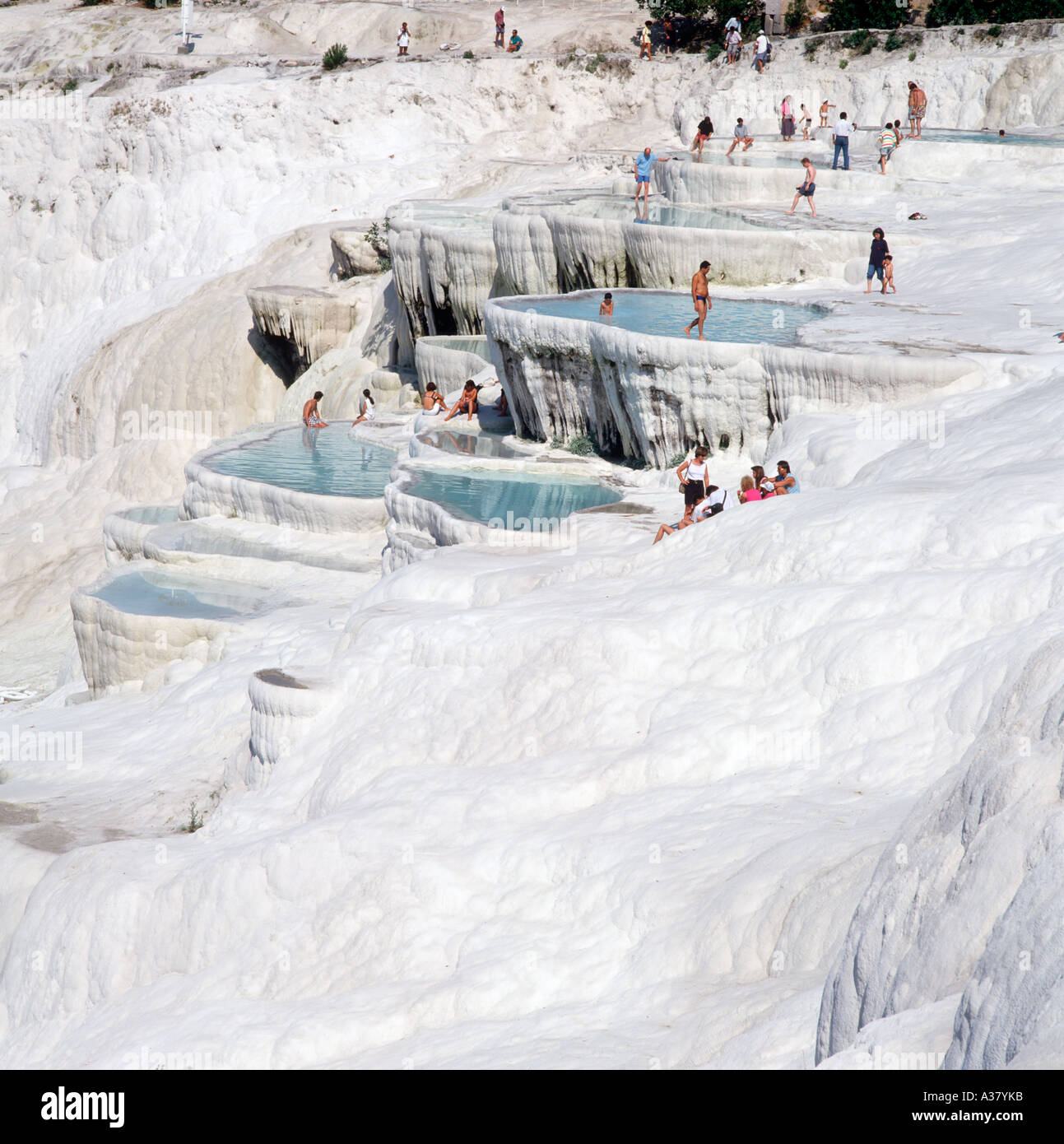 White Rock Pools Pamukkale, Denizli Province, Turkey Stock Photo - Alamy