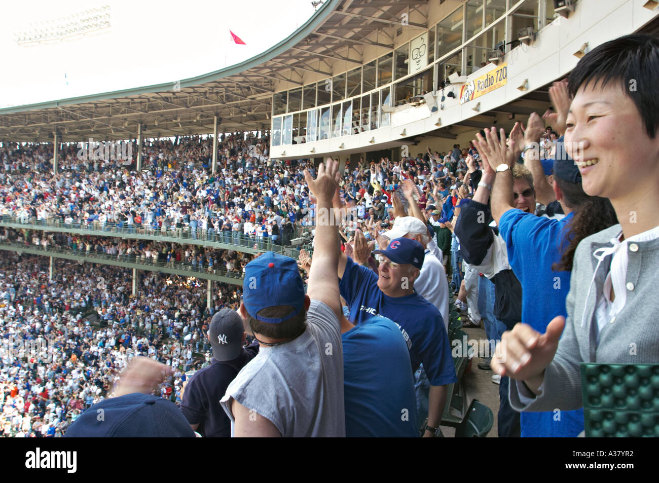 BASEBALL Chicago Illinois Fans and spectators cheer in stands at ...
