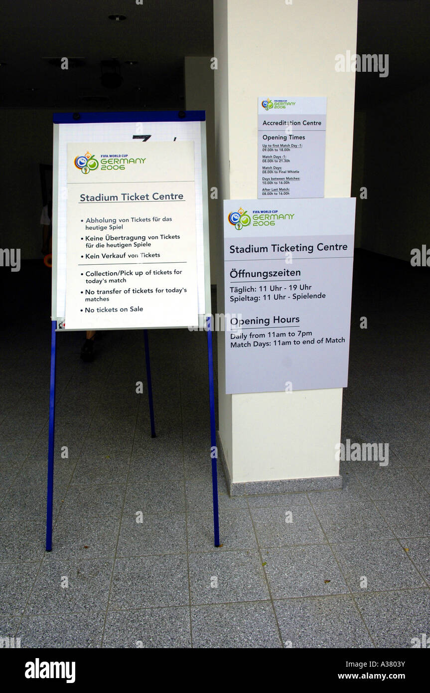 stadium ticket centre signs german germany deutschland deustch ...