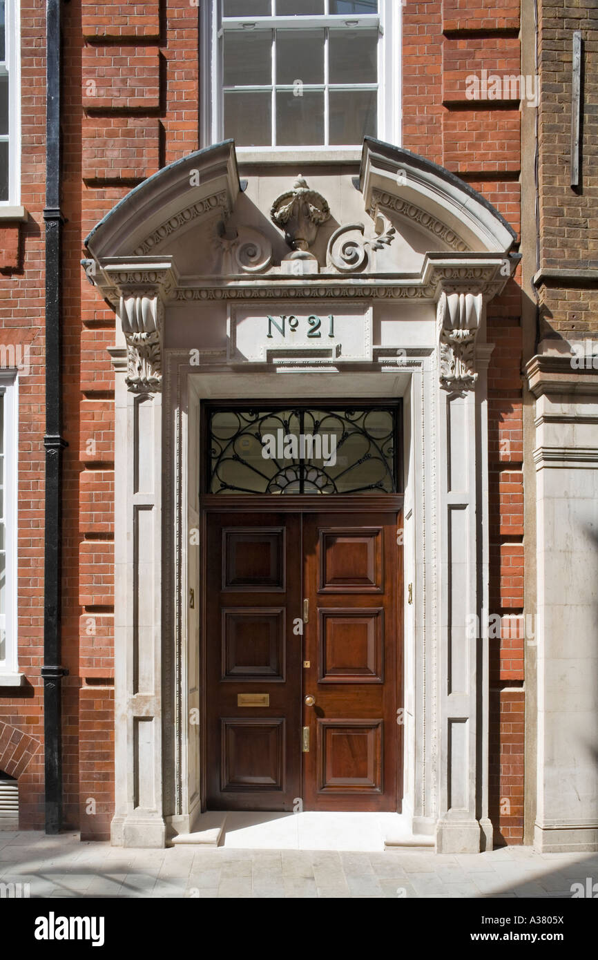 Ornate Georgian entrance door to refurbished offices in Ironmonger Lane ...
