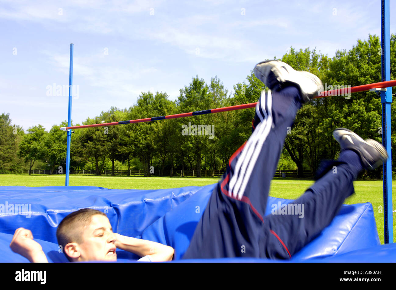sports day male lad boy kid child high jump athletics pe physical ...