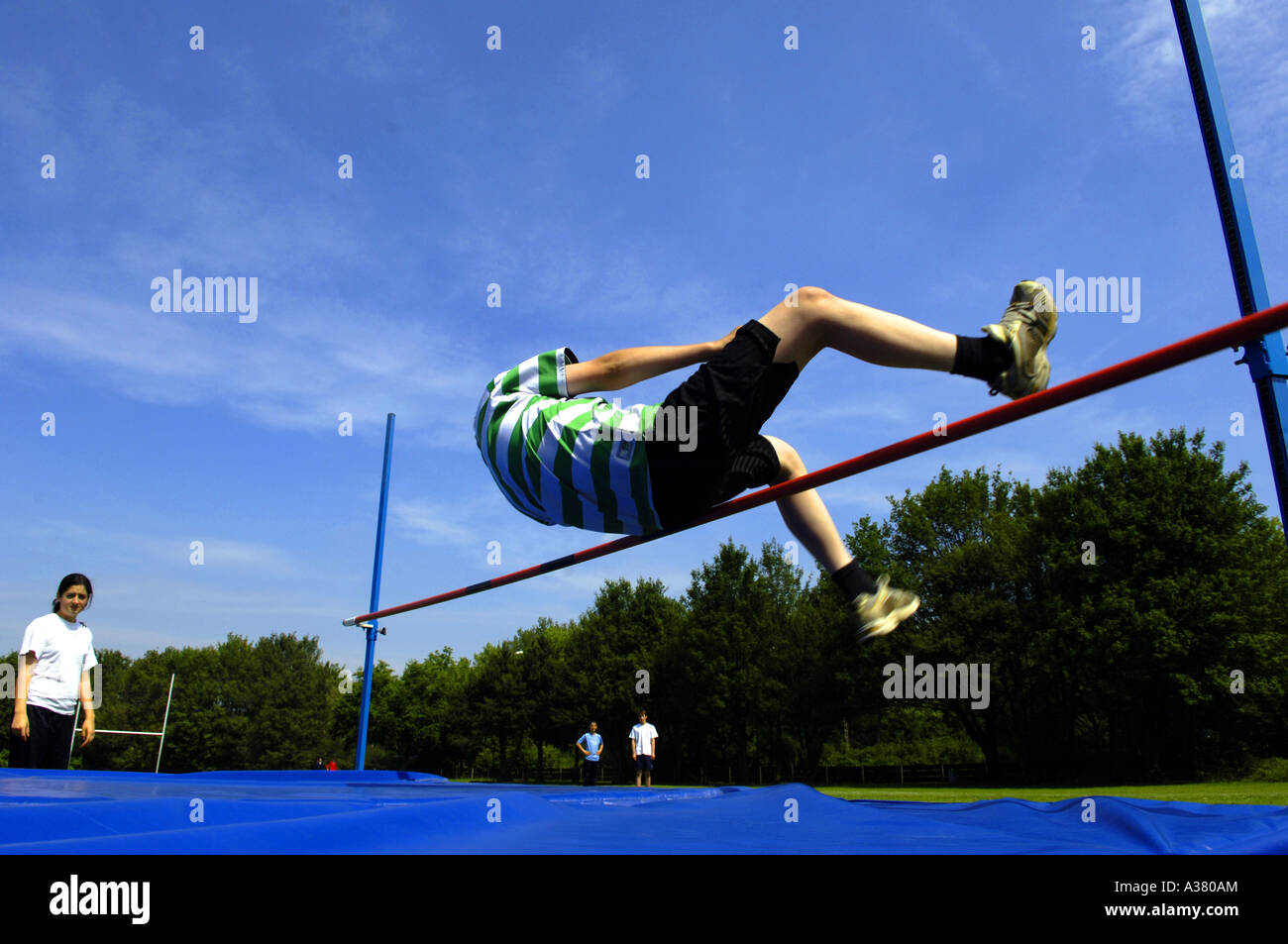 sports day male lad boy kid child high jump athletics pe physical ...