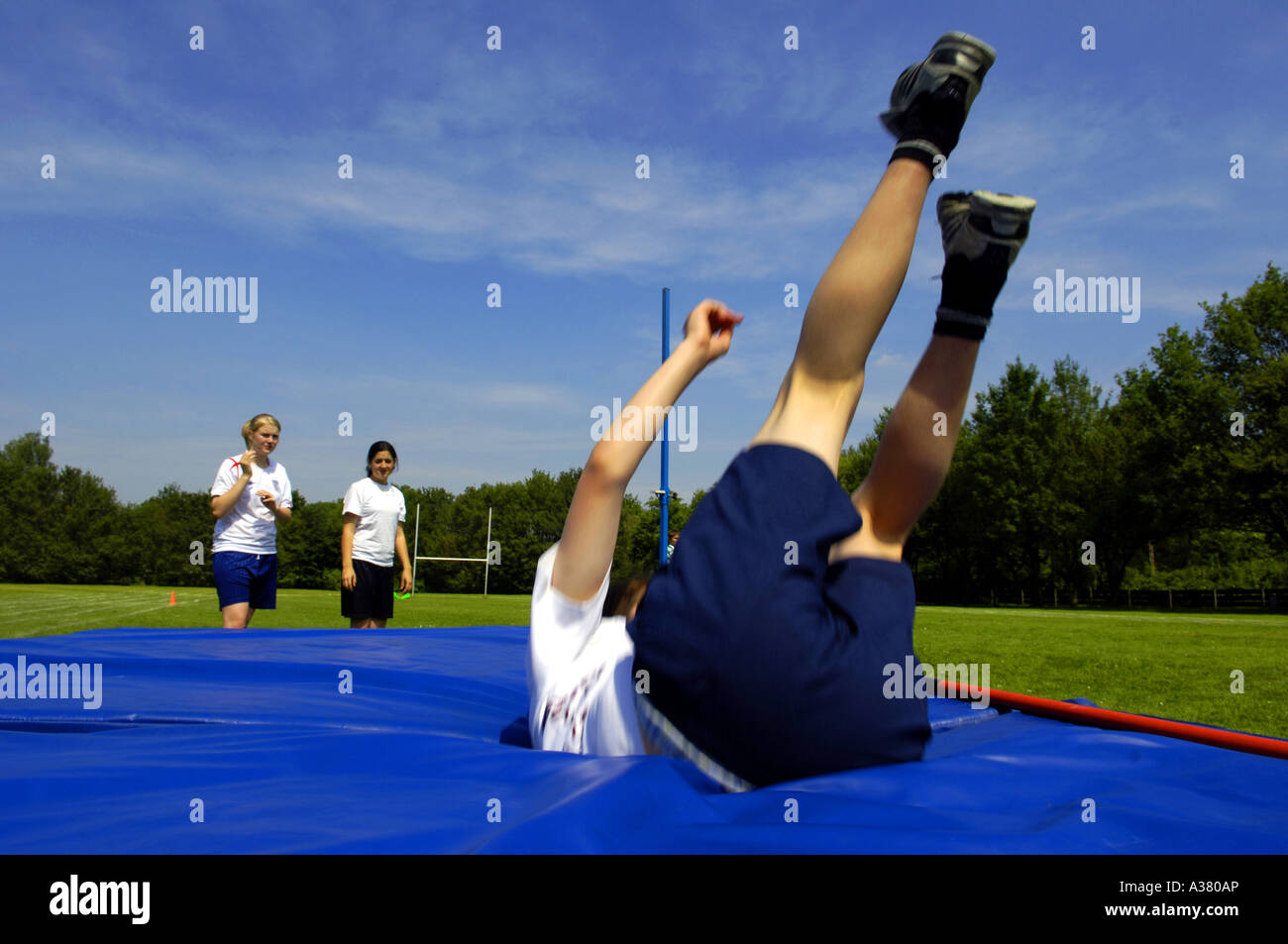 sports day male lad boy kid child high jump athletics pe physical ...