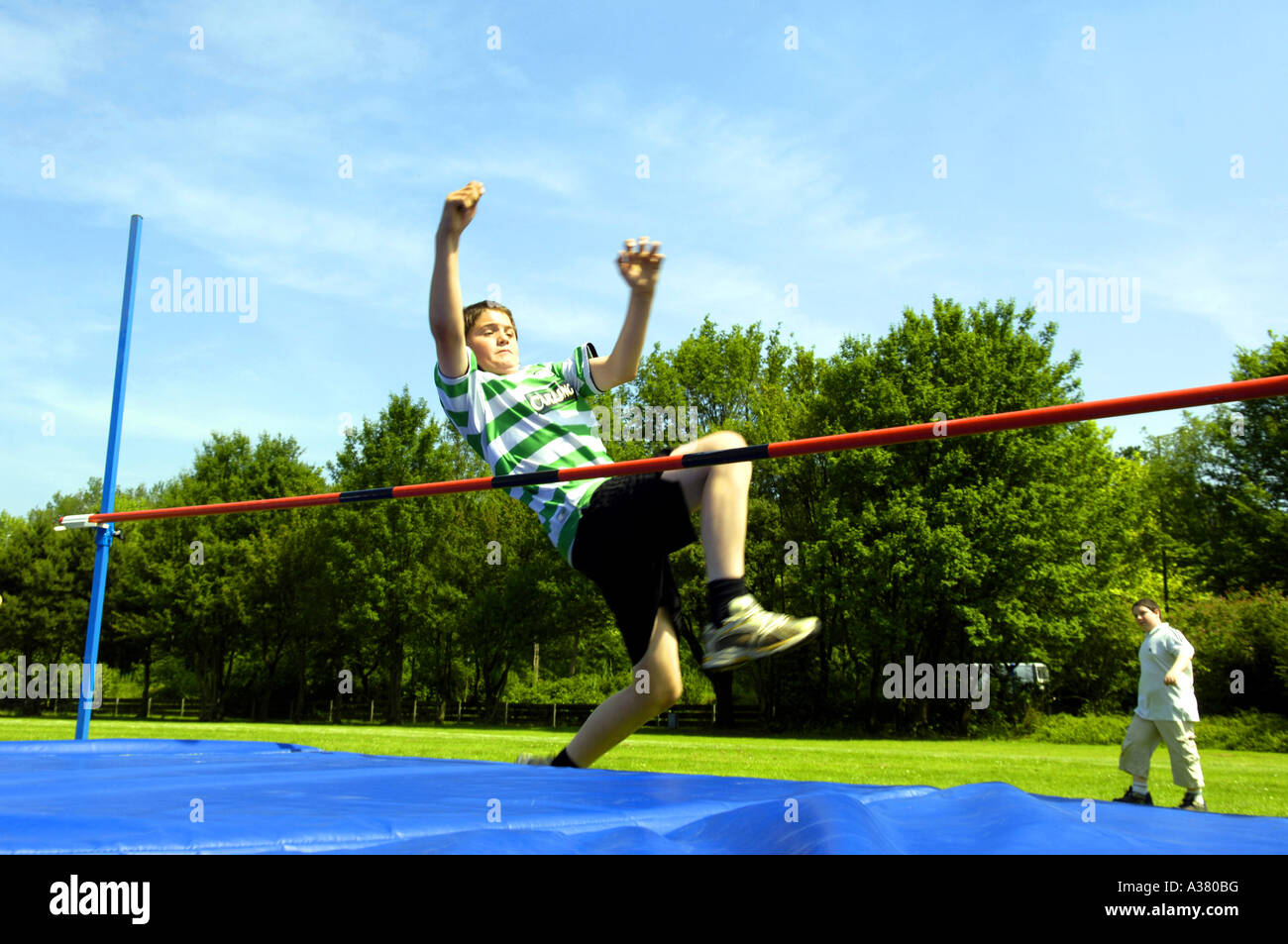 sports day male lad boy kid child high jump athletics pe physical ...