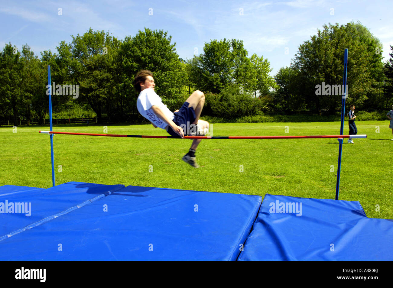 sports day male lad boy kid child high jump athletics pe physical ...