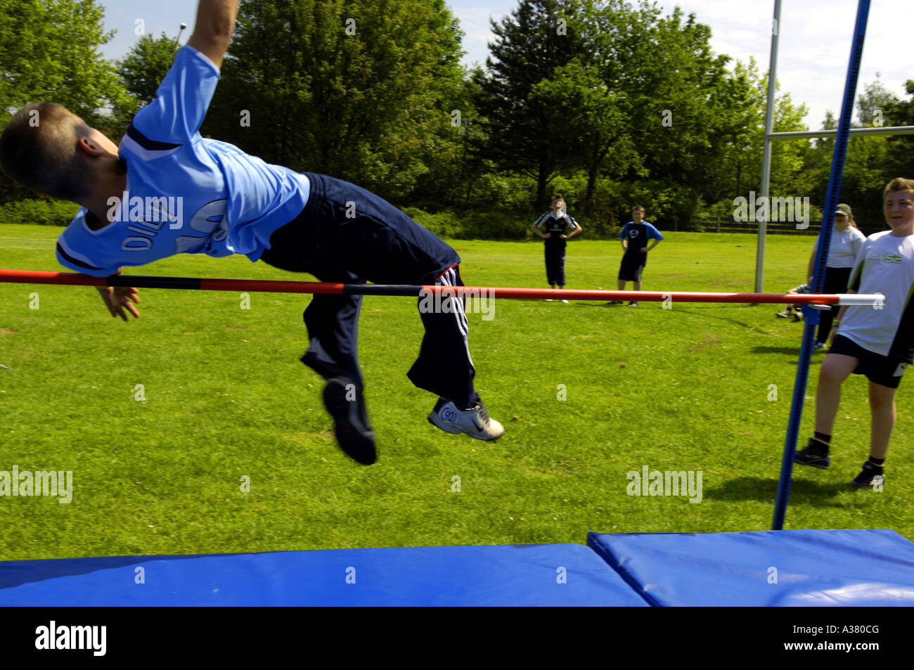 sports day male lad boy kid child hig jump athletics pe physical ...
