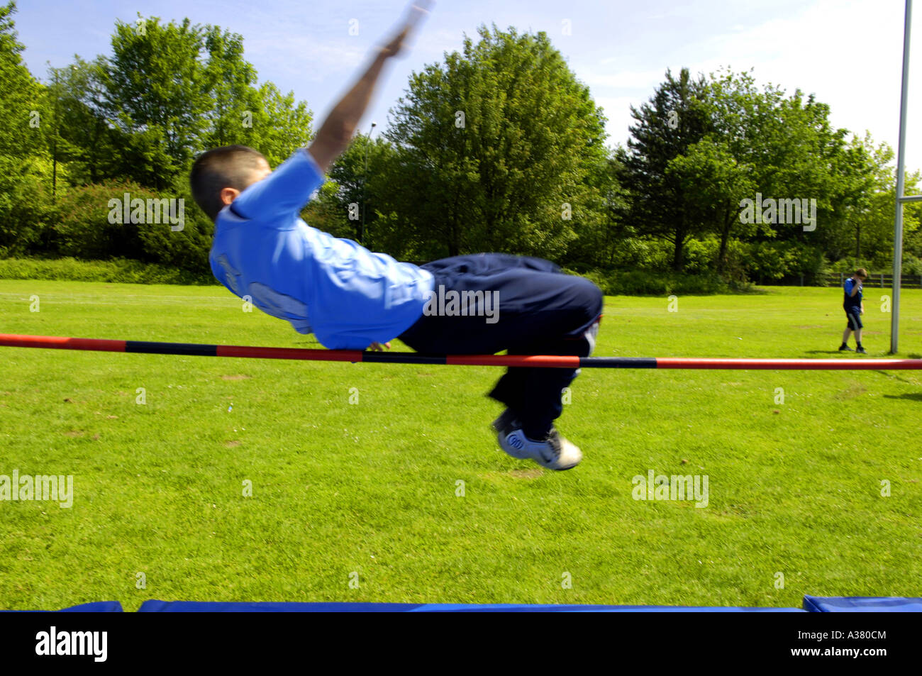 sports day male lad boy kid child high jump athletics pe physical ...