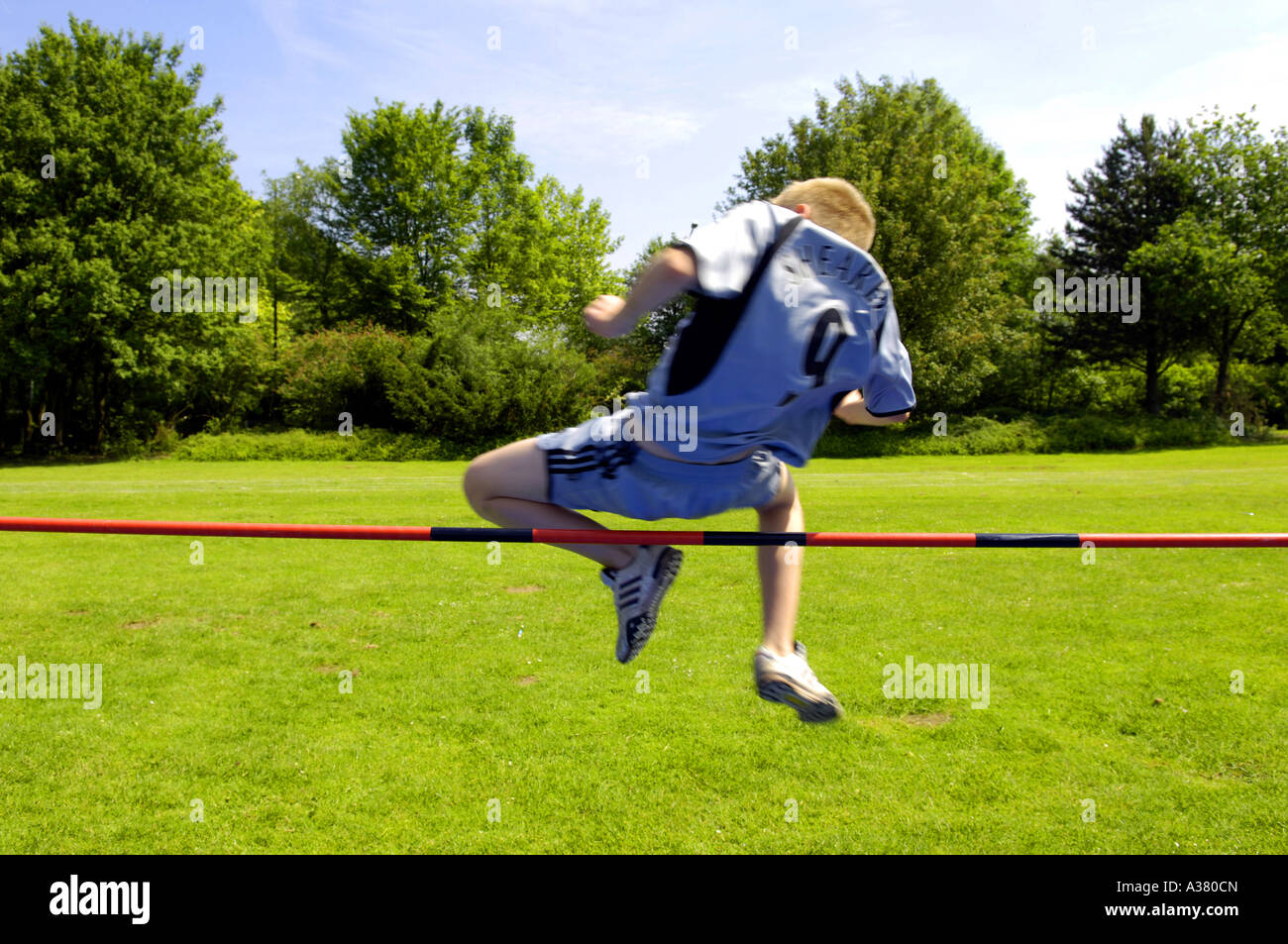 sports day male lad boy kid child high jump athletics pe physical ...