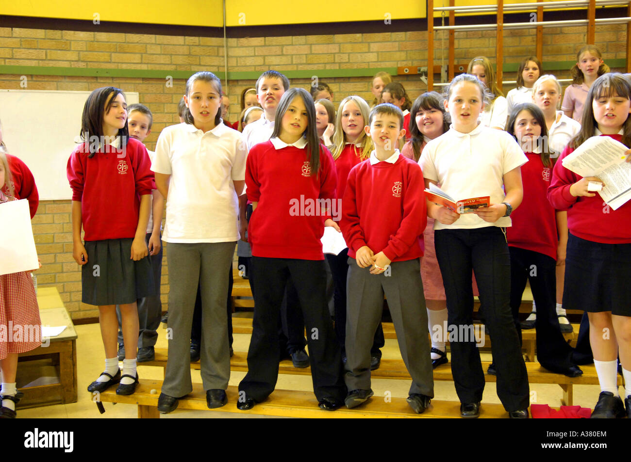 school assembly children pupils students pre teens primary british ...