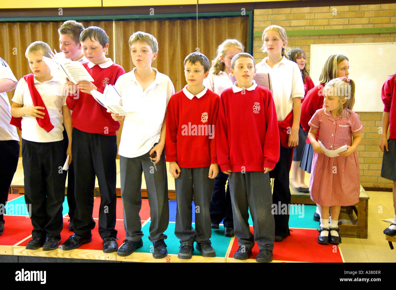 school assembly children pupils students pre teens primary british ...