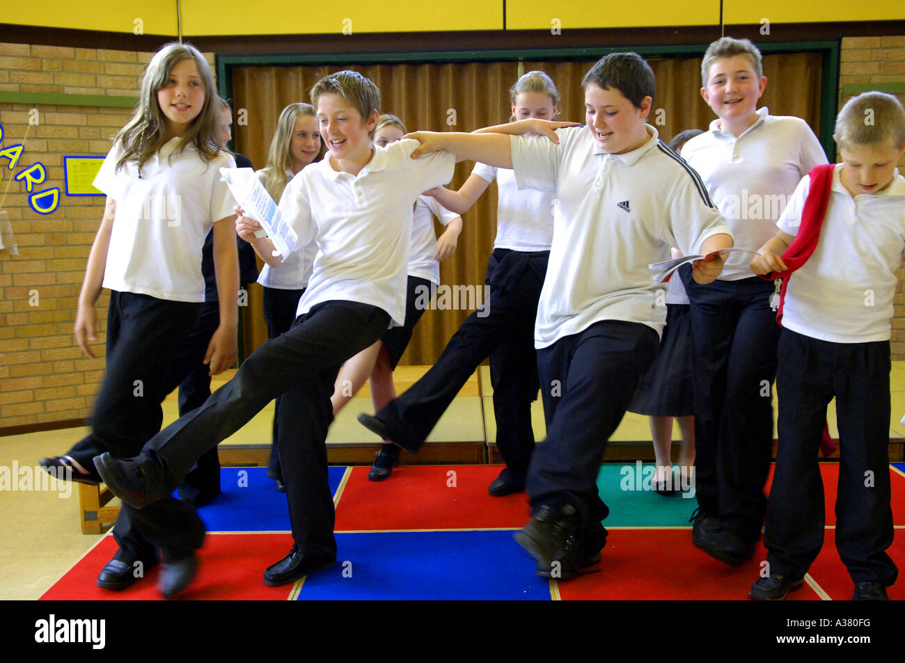 school assembly children pupils students pre teens primary british ...