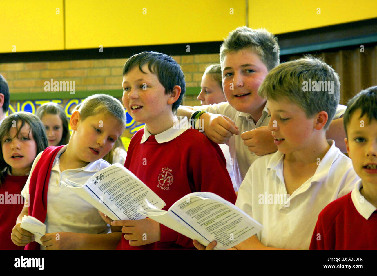 school assembly children pupils students pre teens primary british ...