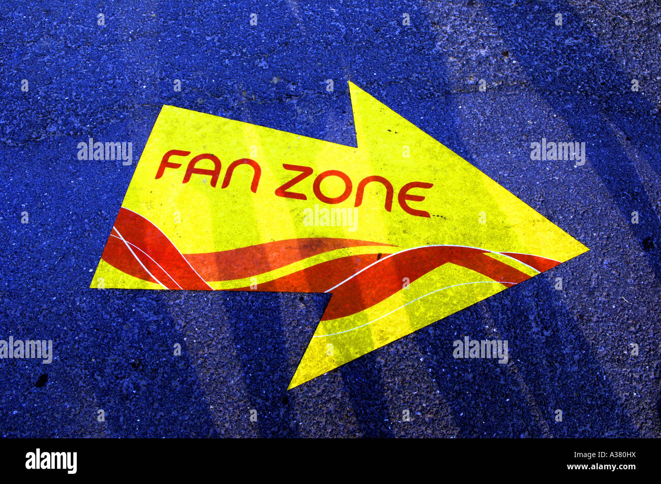 fanzone direction arrow yellow floor fans world cup 2006 busy german ...