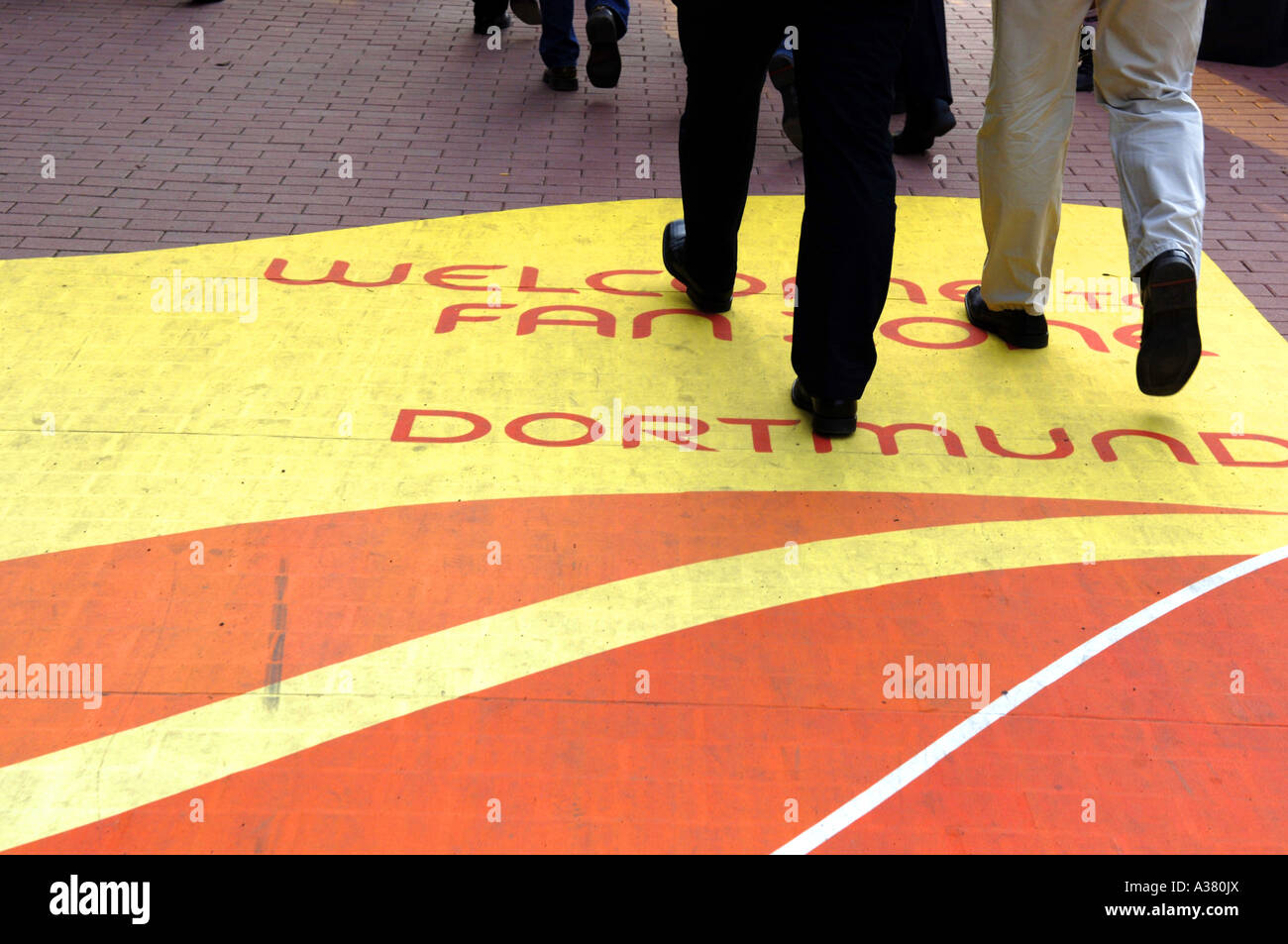 welcome to fanzone dortmund floor yellow red sign fans world cup 2006 ...