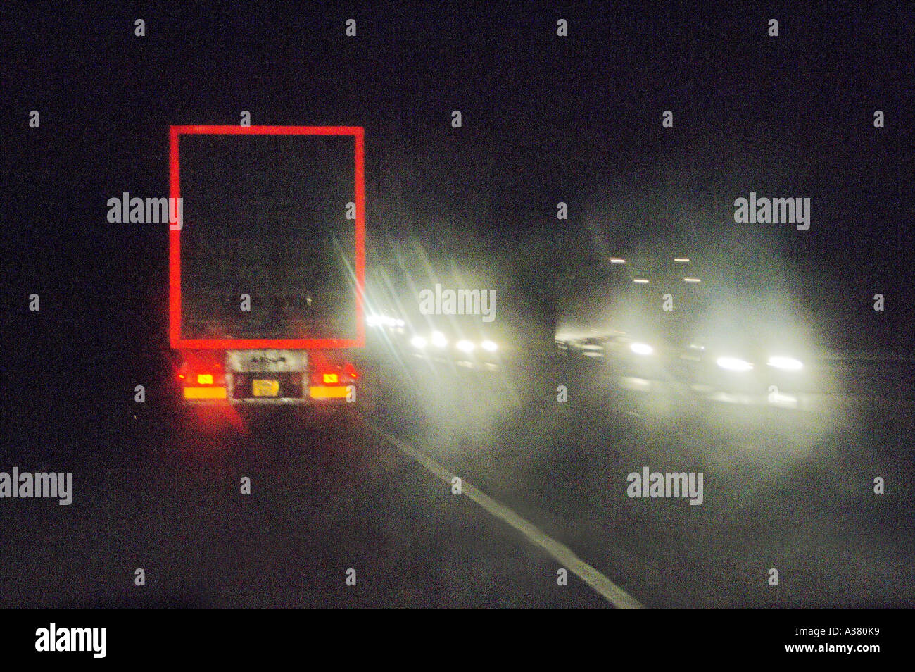 NIGHT DRIVING ON MOTORWAYS Stock Photo - Alamy
