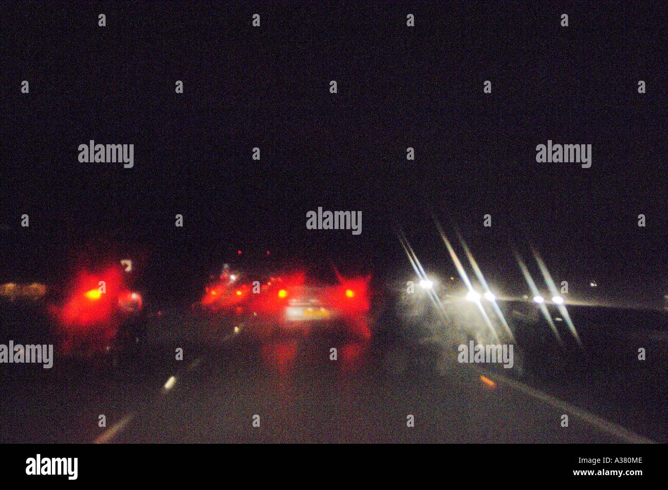 NIGHT DRIVING ON MOTORWAYS Stock Photo - Alamy