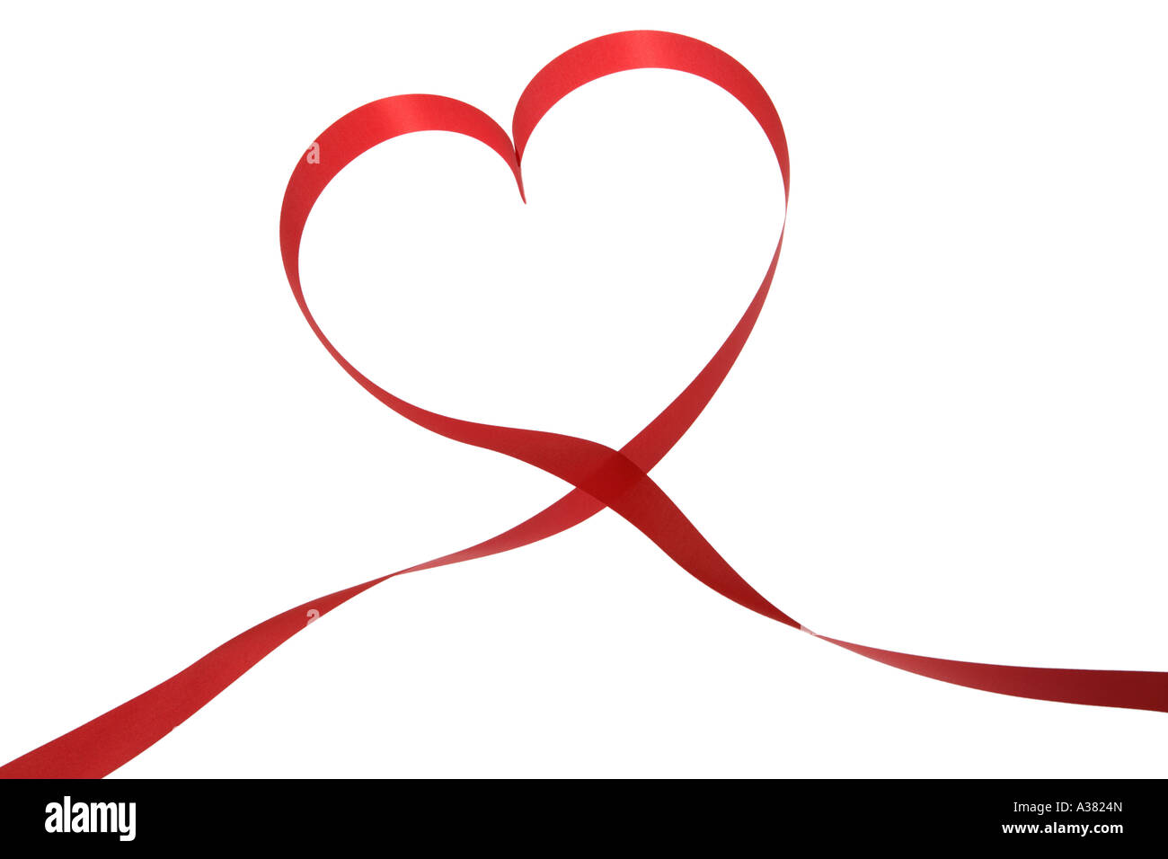 Red Ribbon in shape of Heart Stock Photo - Alamy