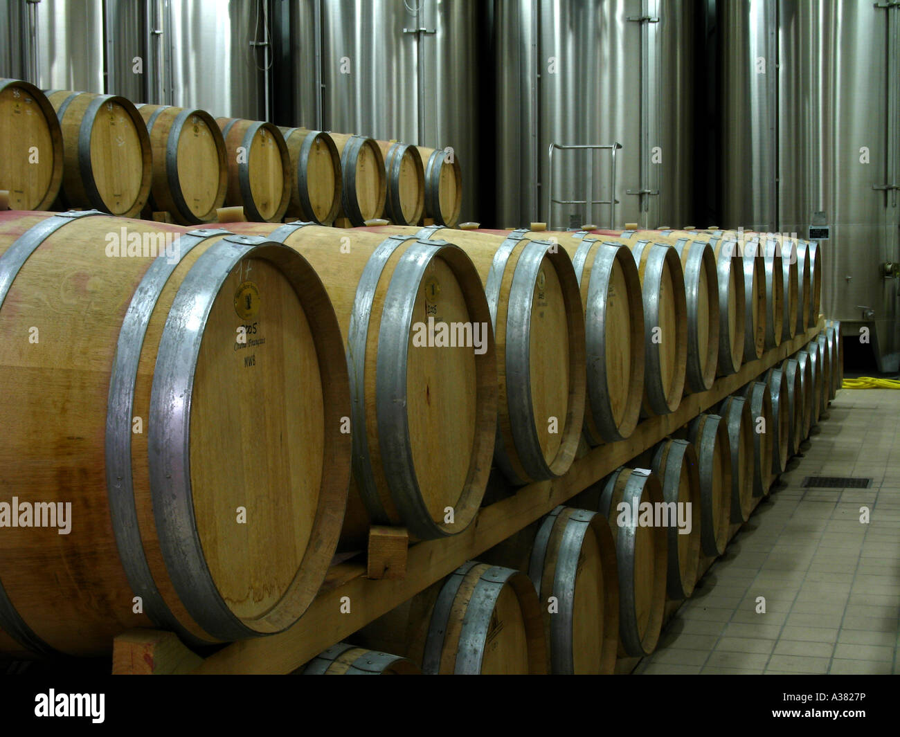 Wine barrels made of oak wood Stock Photo - Alamy