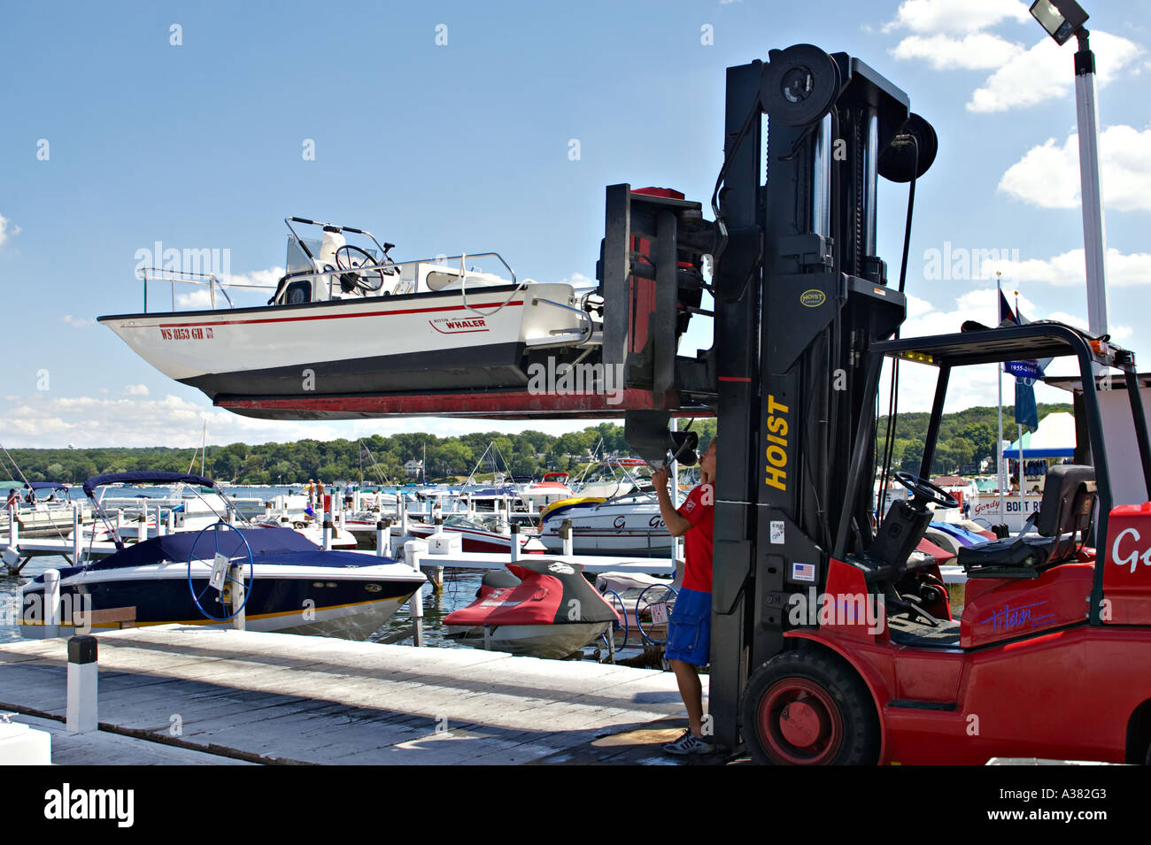 WISCONSIN Fontana Small town marina on Lake Geneva popular vacation ...
