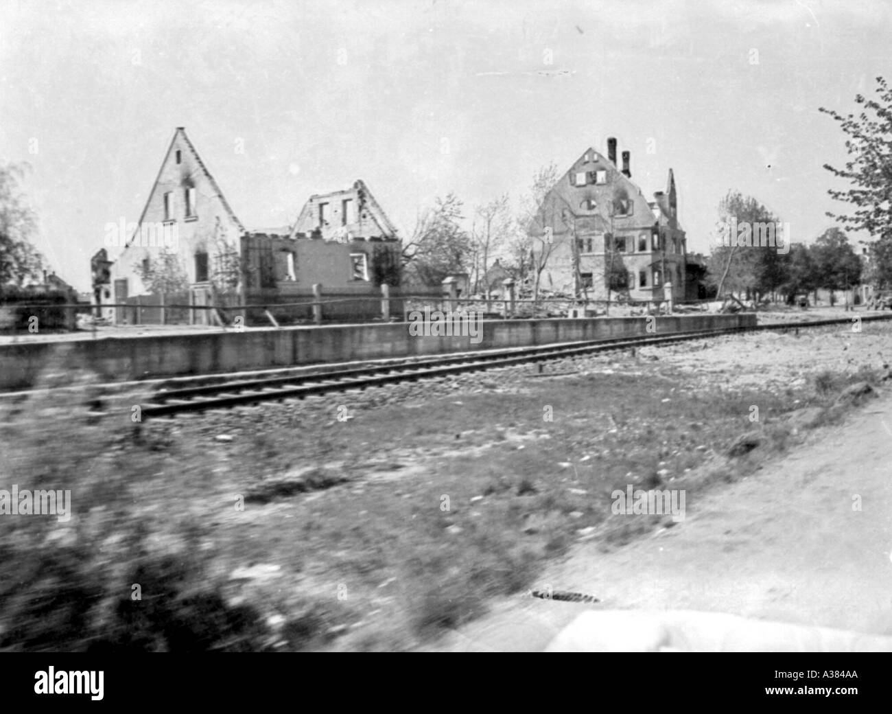WW II war damage country town George Looney Collection Stock Photo - Alamy