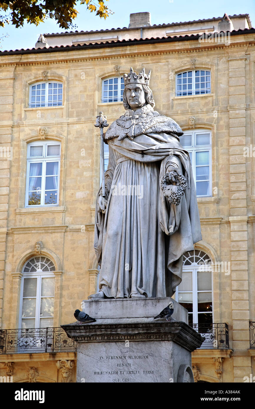 The fountain of King René at the Cours Mirabeau, Aix en Provence ...