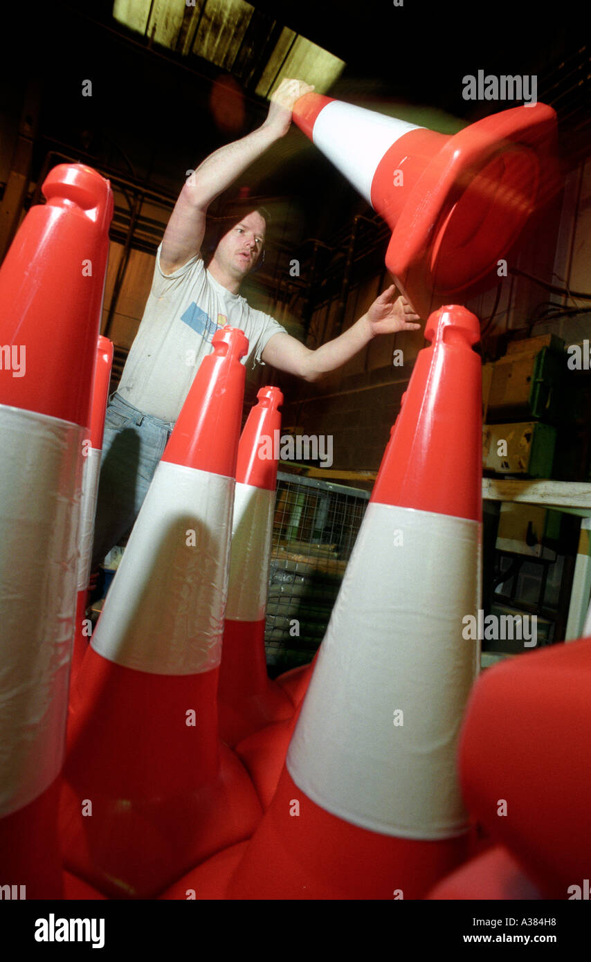 Traffic cones being manufactured Stock Photo - Alamy