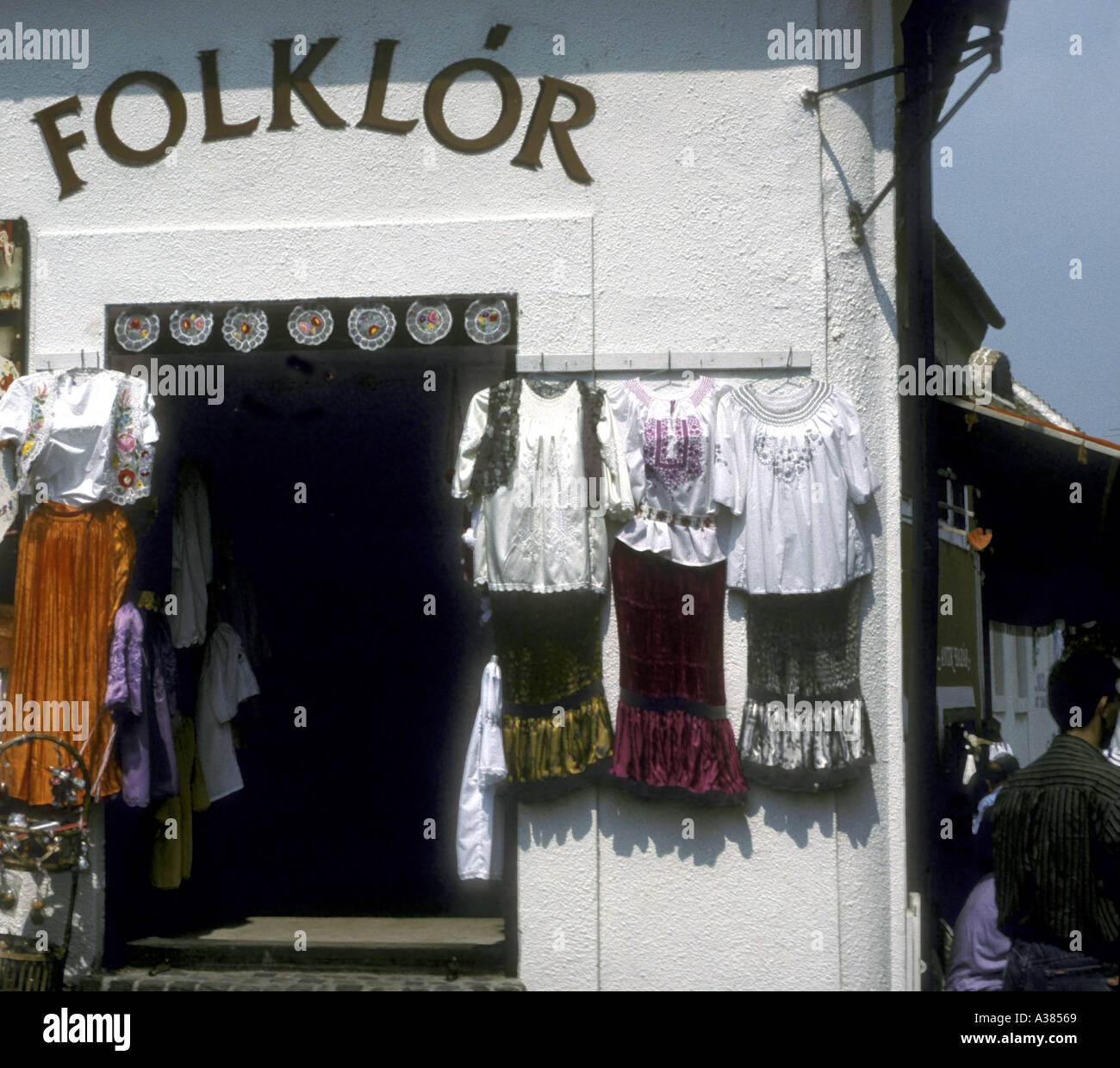 Folklore ethnic shop in Hungary Stock Photo - Alamy