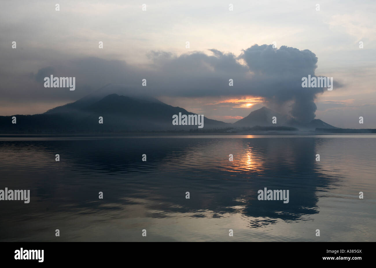 Mt Tuvurvur at sunrise, Rabaul , East New Britain , Papua New Guinea ...
