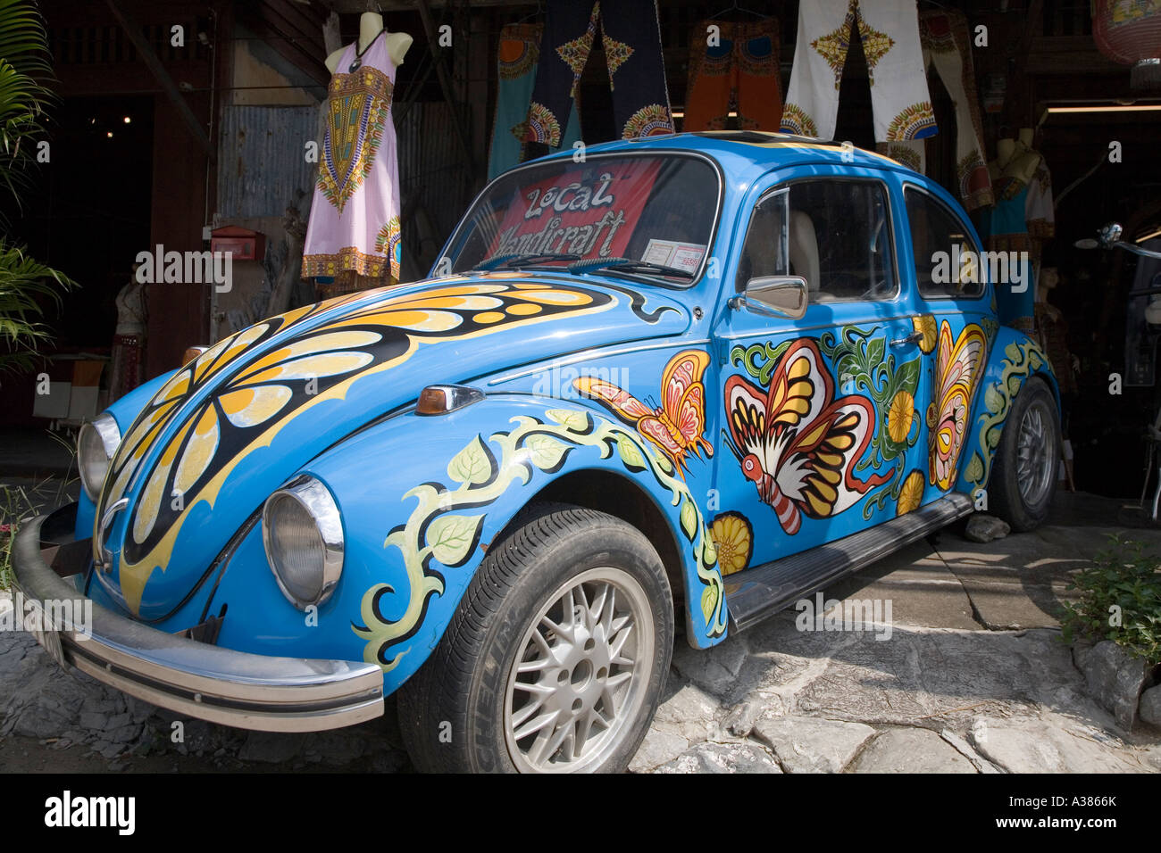 Multi Coloured VW Beatle Ko Samui Thailand South East Asia Stock Photo ...
