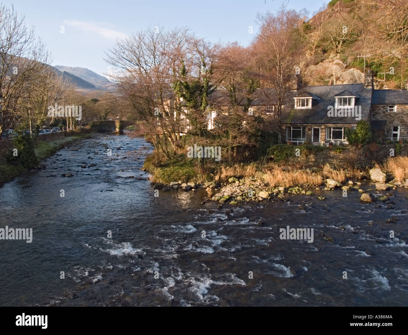 AFON COLWYN and AFON GLASLYN river confluence where they meet in ...