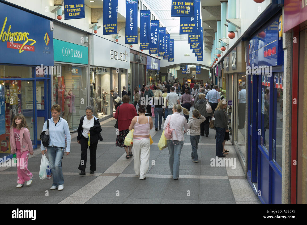 Shopping Arcade Town Centre Bridgend South Wales Stock Photo - Alamy