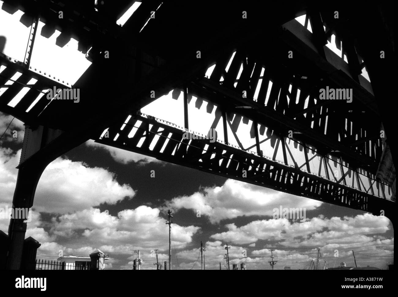 Elevated train tracks Black and White Stock Photos & Images - Alamy