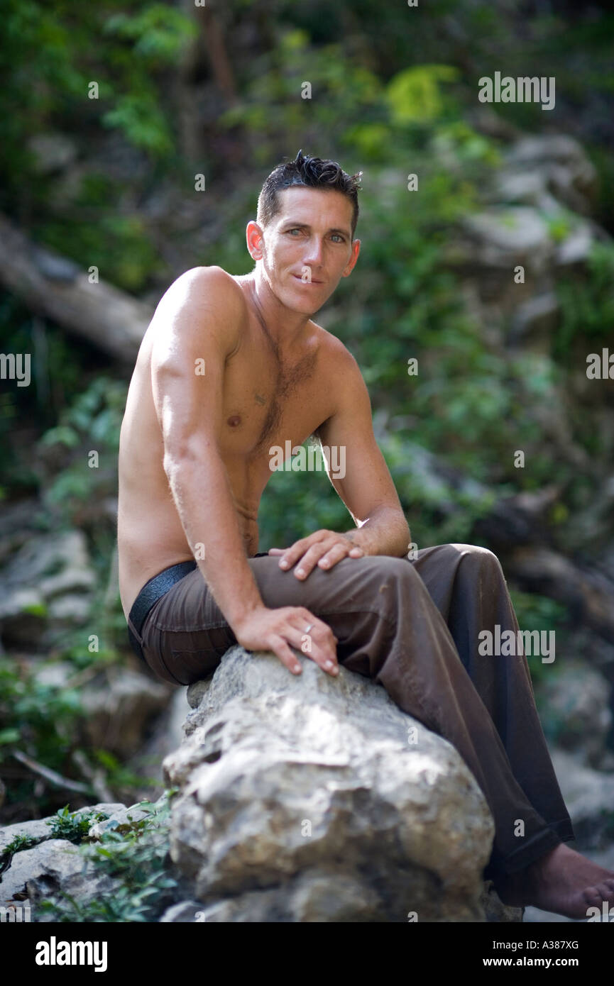 A guajiro (Cuban cowboy) sits in the woods near Trinidad Stock Photo ...