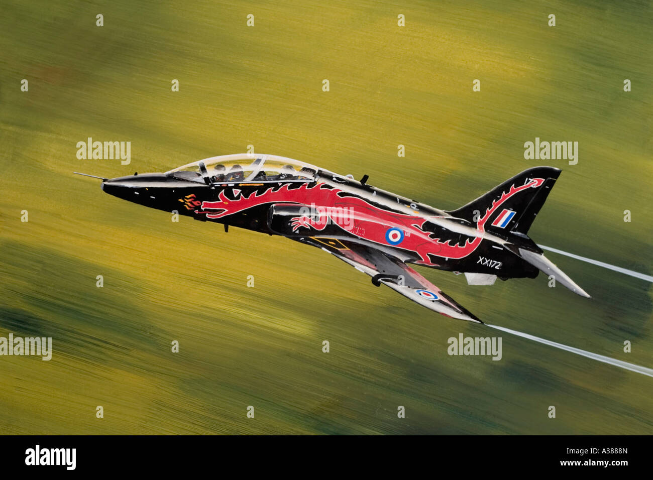 Royal Air Force training aircraft British Aerospace Hawk T1 in low pass Stock Photo - Alamy