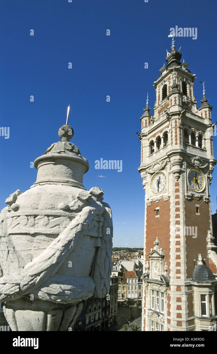 BELFRY OF COMMERCE CHAMBER - LILLE - NORD - FRANCE Stock Photo - Alamy