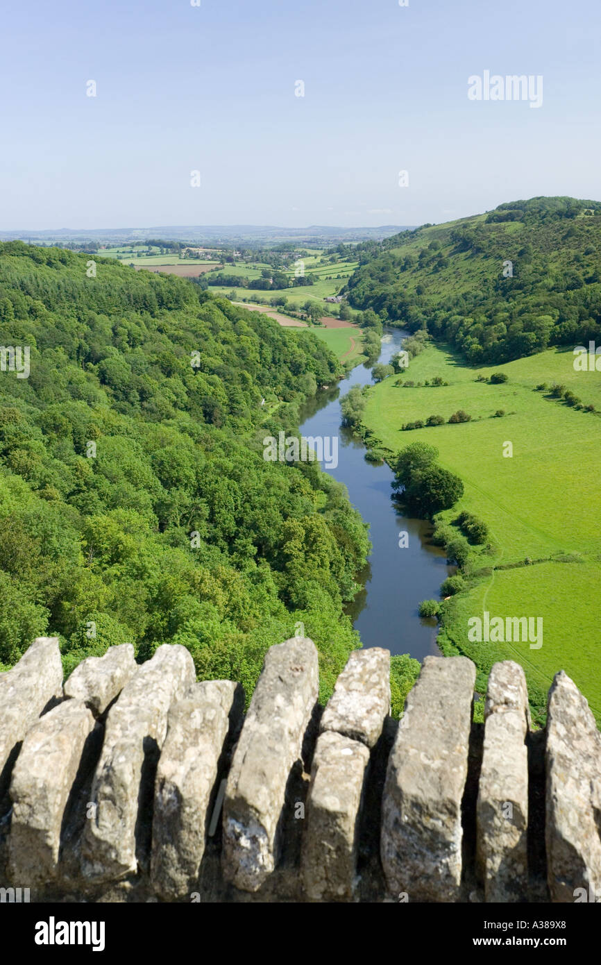 River Wye looking north from the Symonds Yat viewpoint in the Forest of ...