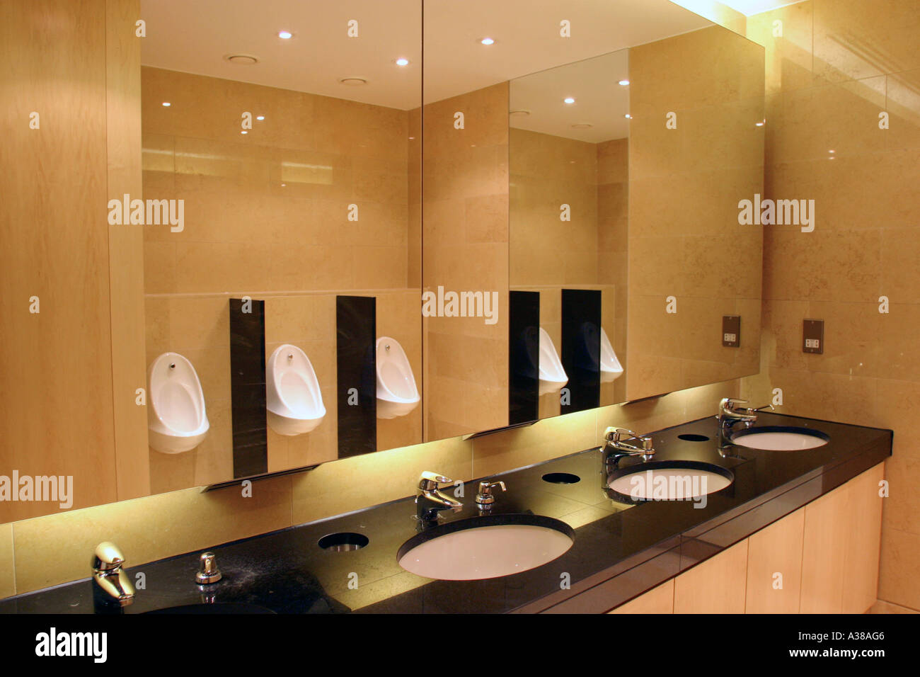 New gentlemen's toilets in refurbished office block in London Stock ...