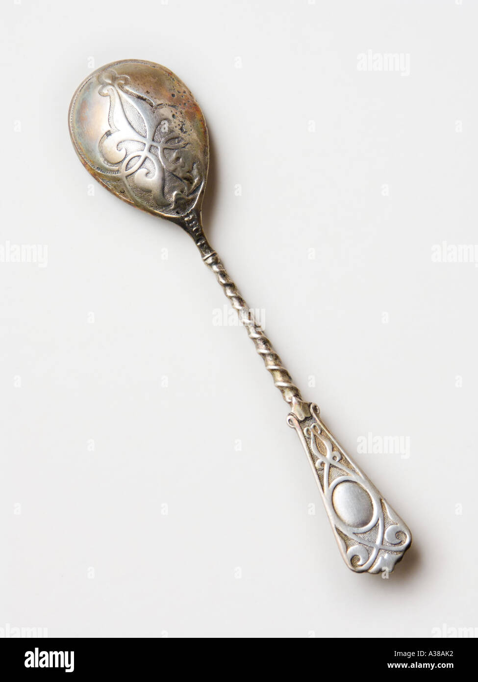 Antique Silver spoon Stock Photo - Alamy