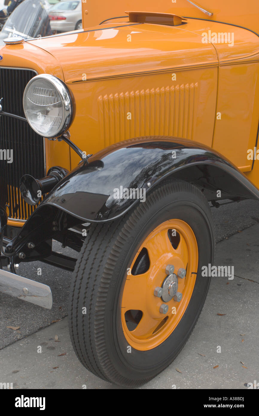 Three Quarter Front View of Restored 1932 School Bus Stock Photo - Alamy