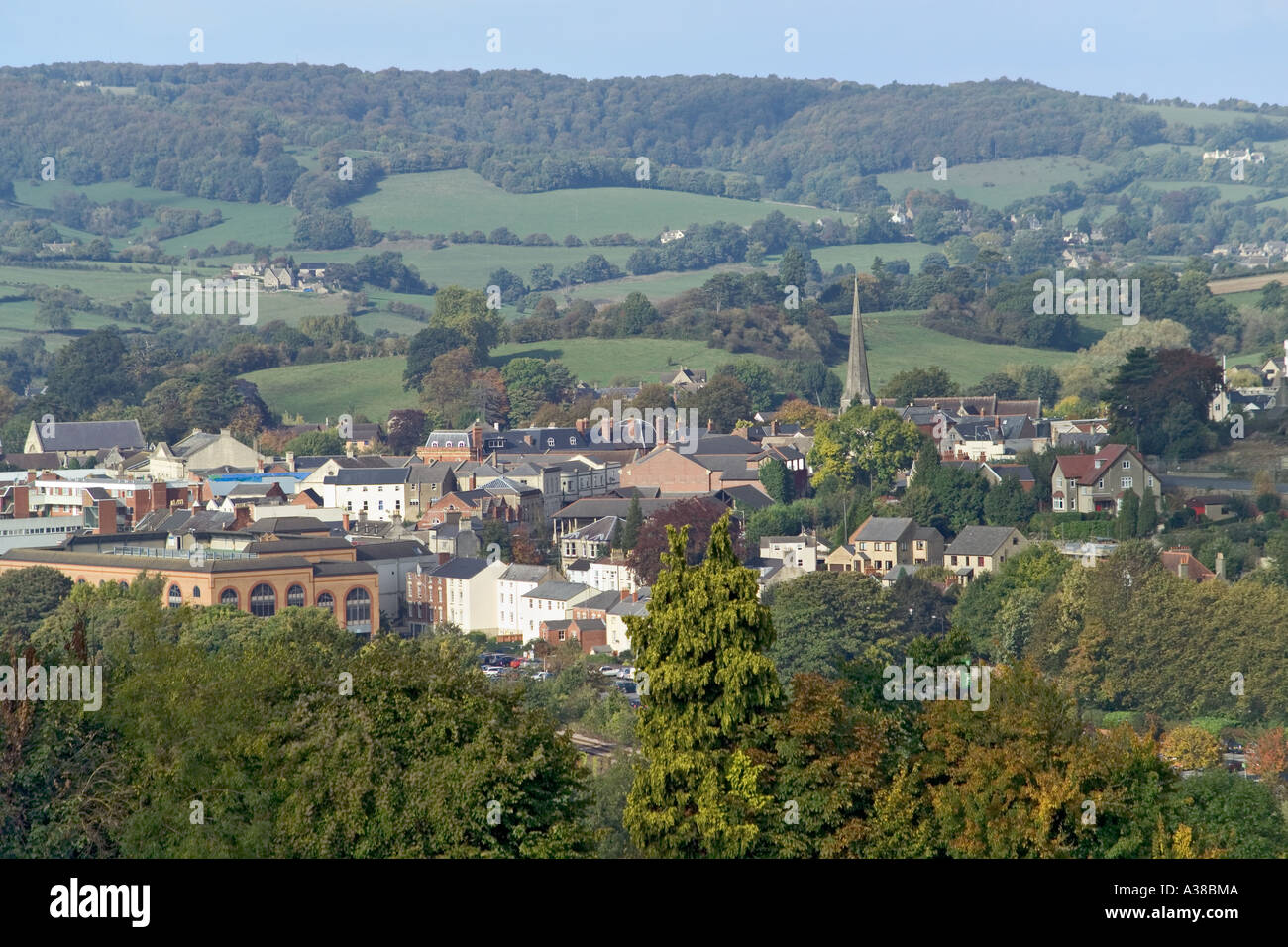 Stroud, Gloucestershire viewed from Butterow Stock Photo - Alamy