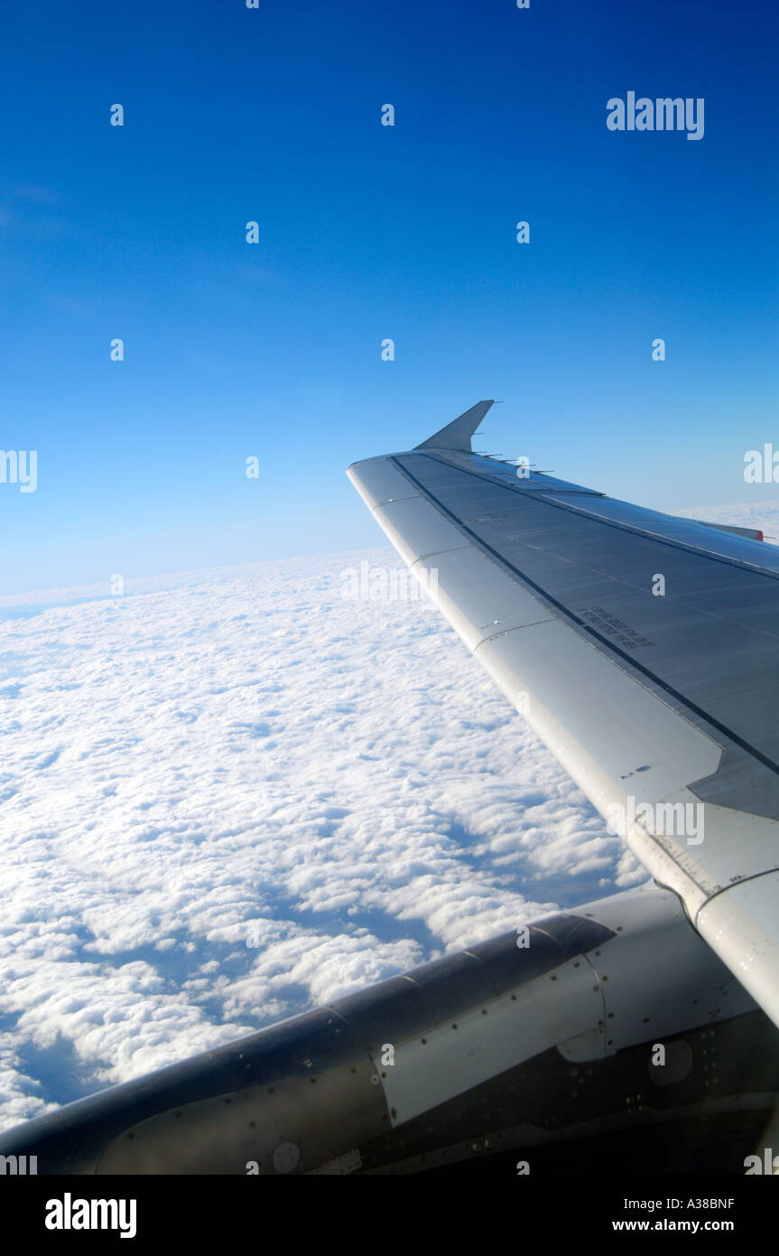 view of aircraft wing from commercial airline Stock Photo - Alamy