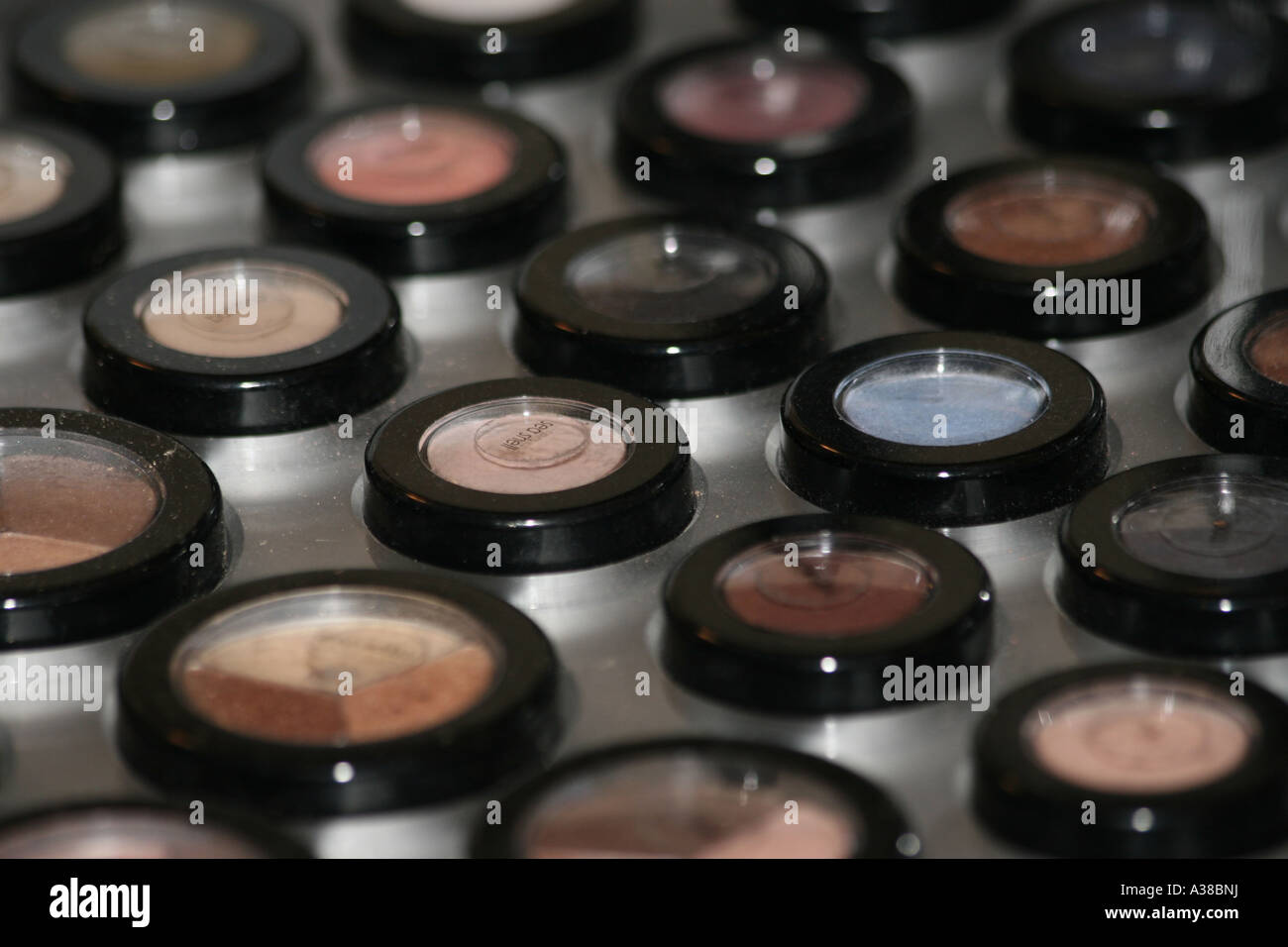 Plastic Tray of Various Shades of Body and Face Makeup Colors Stock ...