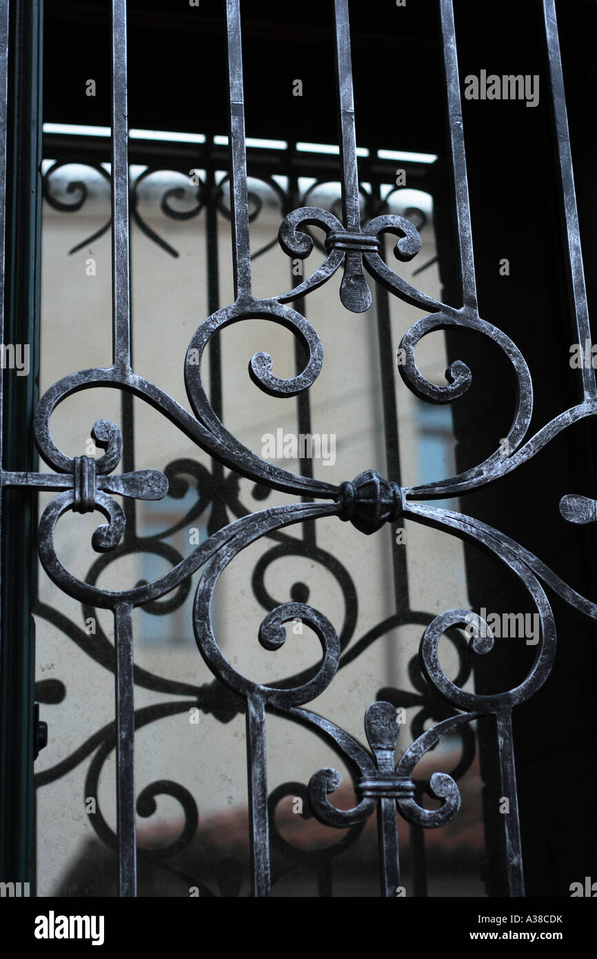 Wrought iron window covering in Venice Italy Stock Photo - Alamy