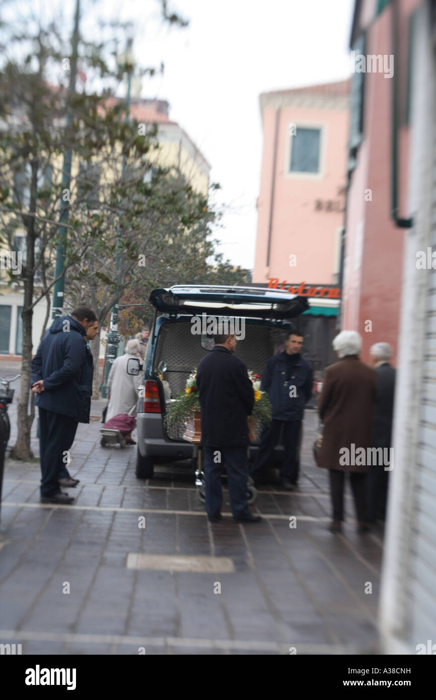 Italian Funeral in process the Lido Venice Italy Stock Photo - Alamy