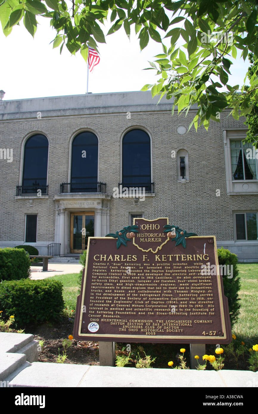 Charles F Kettering Historical Marker At the Engineers Club Dayton Ohio ...