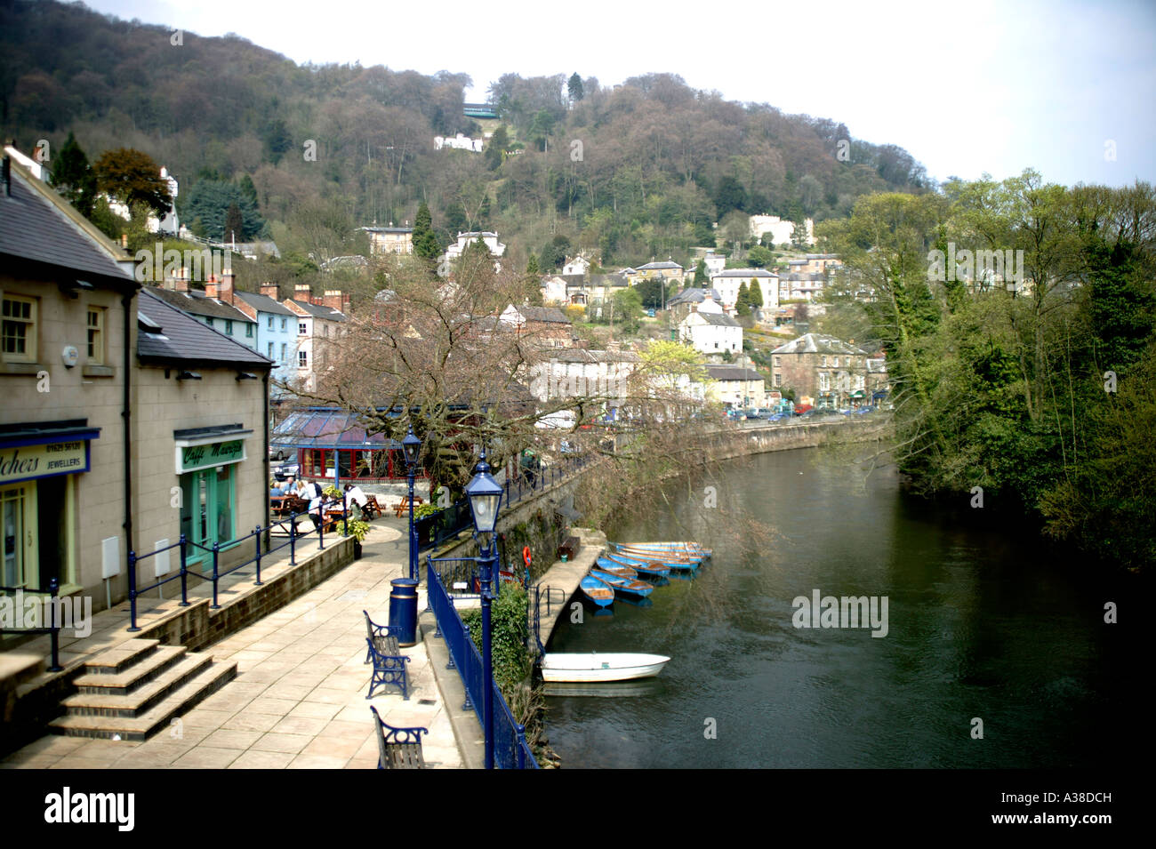 MATLOCK BATH AND RIVER DERWENT DERBYSHIRE ENGLAND Stock Photo - Alamy