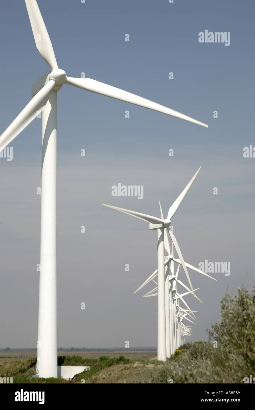 WIND POWER GENERATORS,CAMARGUE,FRANCE Stock Photo - Alamy